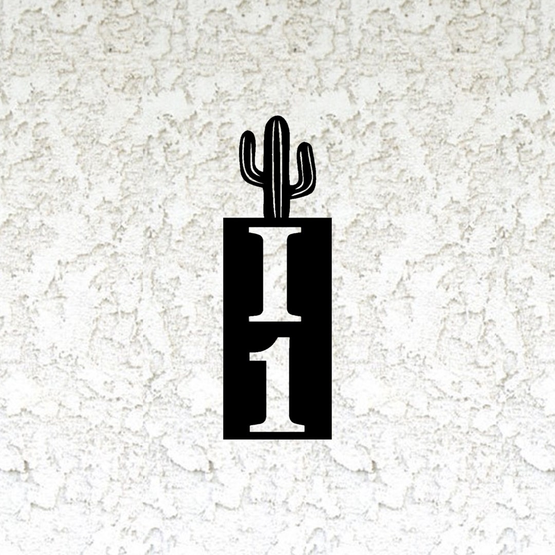 Metal Saguaro Cactus Address Sign Saguaro Cactus Personalized Address ...