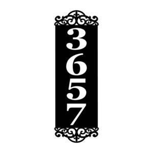 Scroll Vertical Personalized Address Metal Sign - Custom Address Sign ...