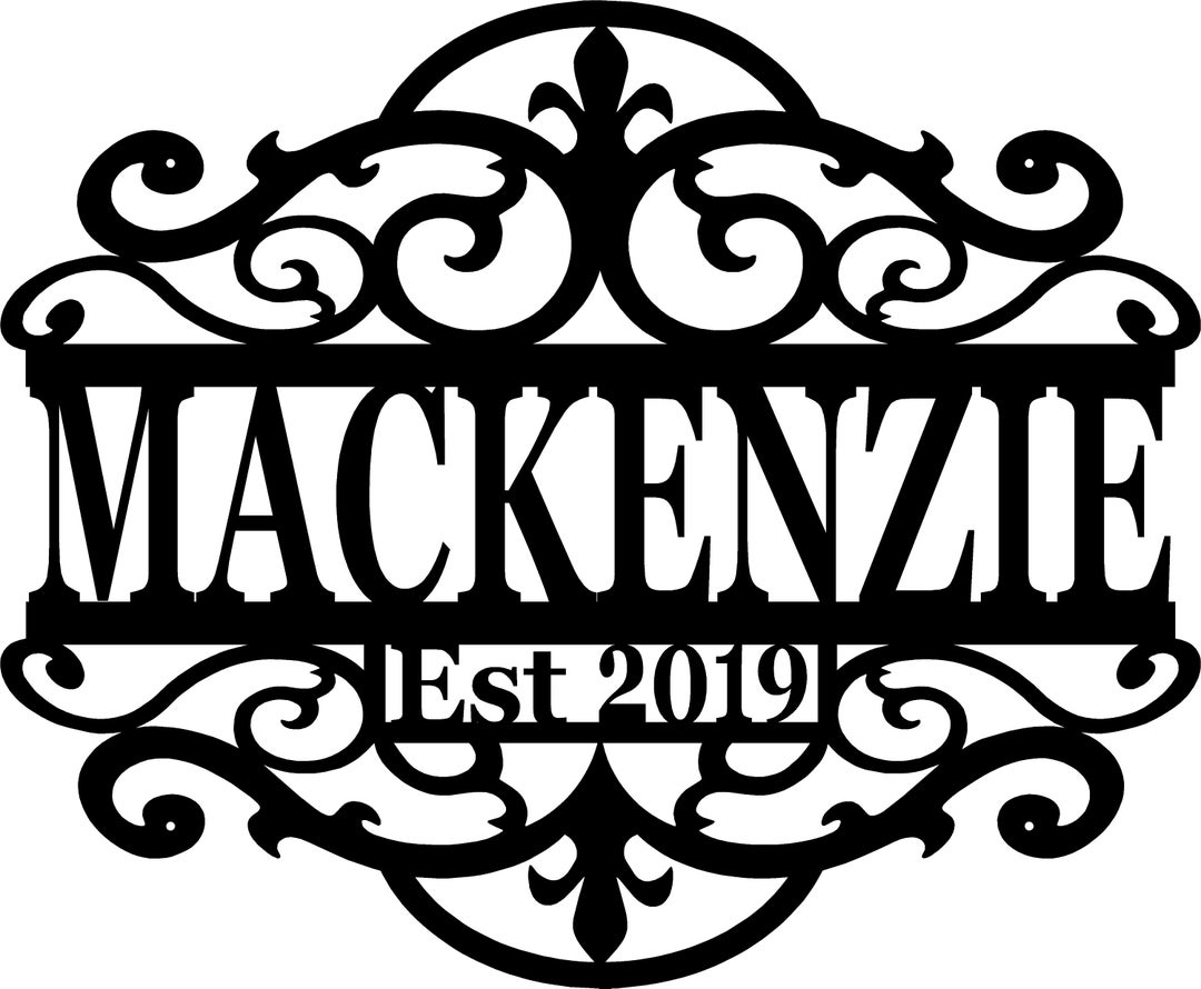 Personalized Metal Scroll Sign - Personalized Name Metal Sign - Custom ...