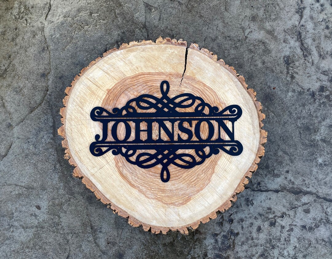 Personalized Name Metal Sign Custom Metal Name Sign Scroll Sign Split ...