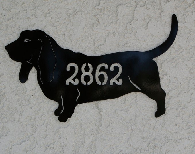 Personalized Basset Hound Address Metal Sign Custom Basset - Etsy