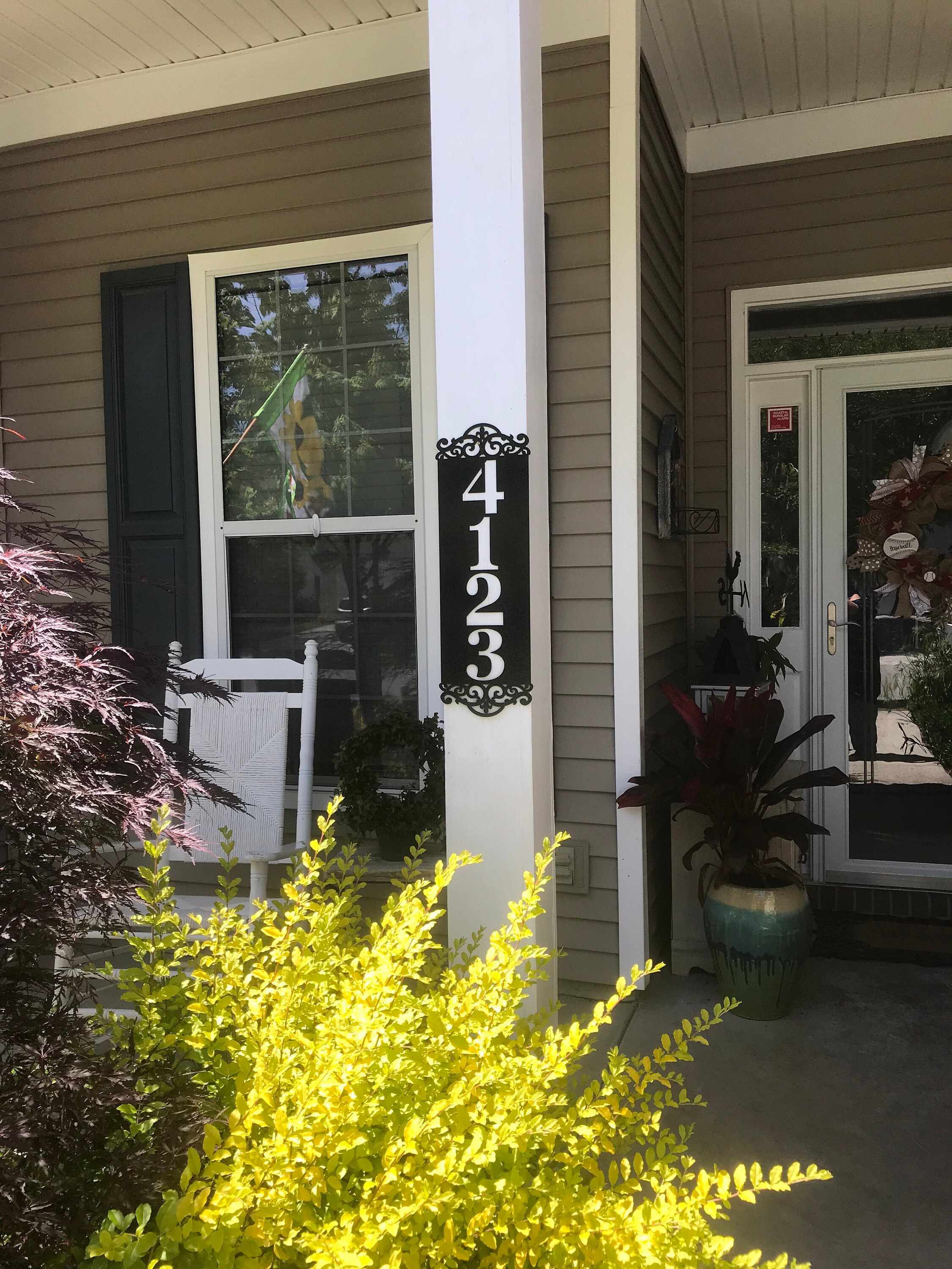 Scroll Vertical Personalized Address Metal Sign - Custom Address Sign ...