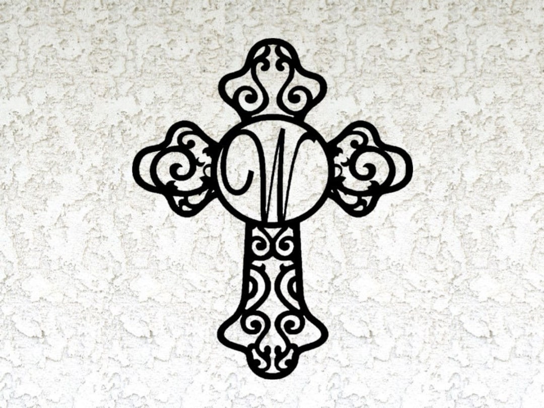 Monogram Cross - Christian Cross - Metal Cross - - Etsy