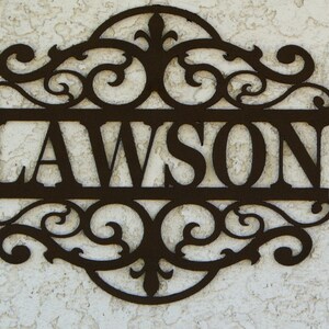 Personalized Metal Scroll Sign - Personalized Name Metal Sign - Custom ...