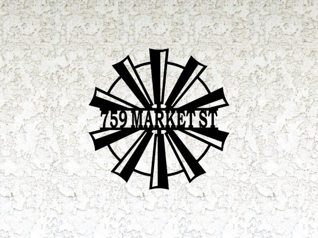 Windmill Address Sign Personalized Address Metal Sign Custom Address ...