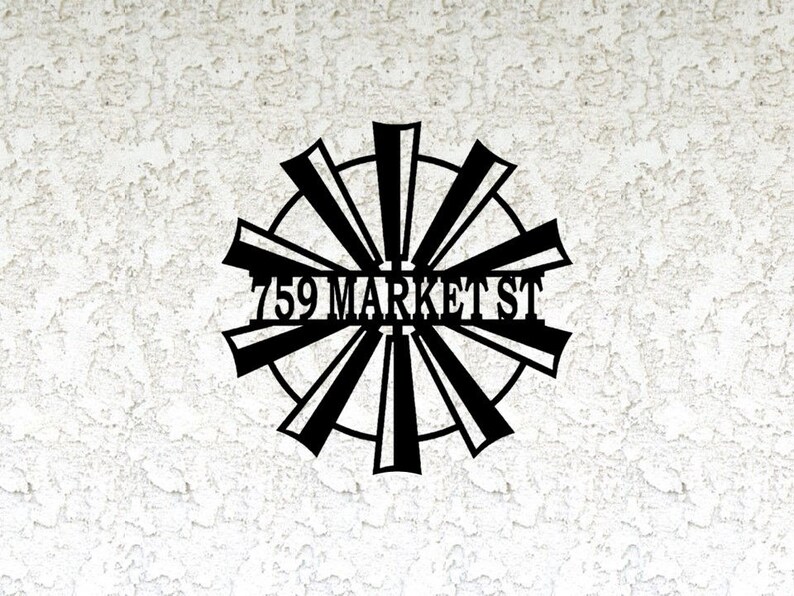 Windmill Address Sign Personalized Address Metal Sign | Etsy