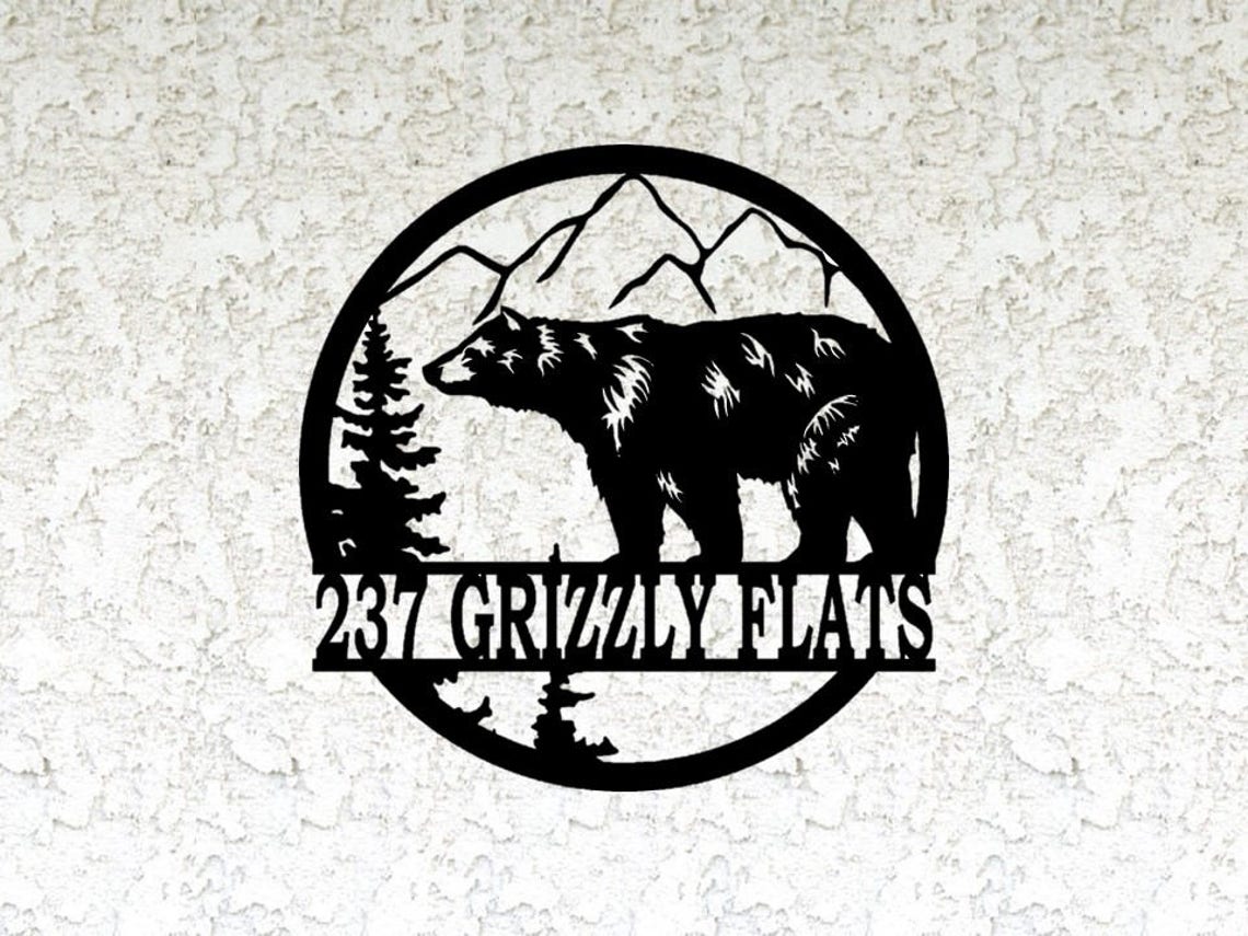Bear Address Sign Personalized Address Metal Sign Custom - Etsy