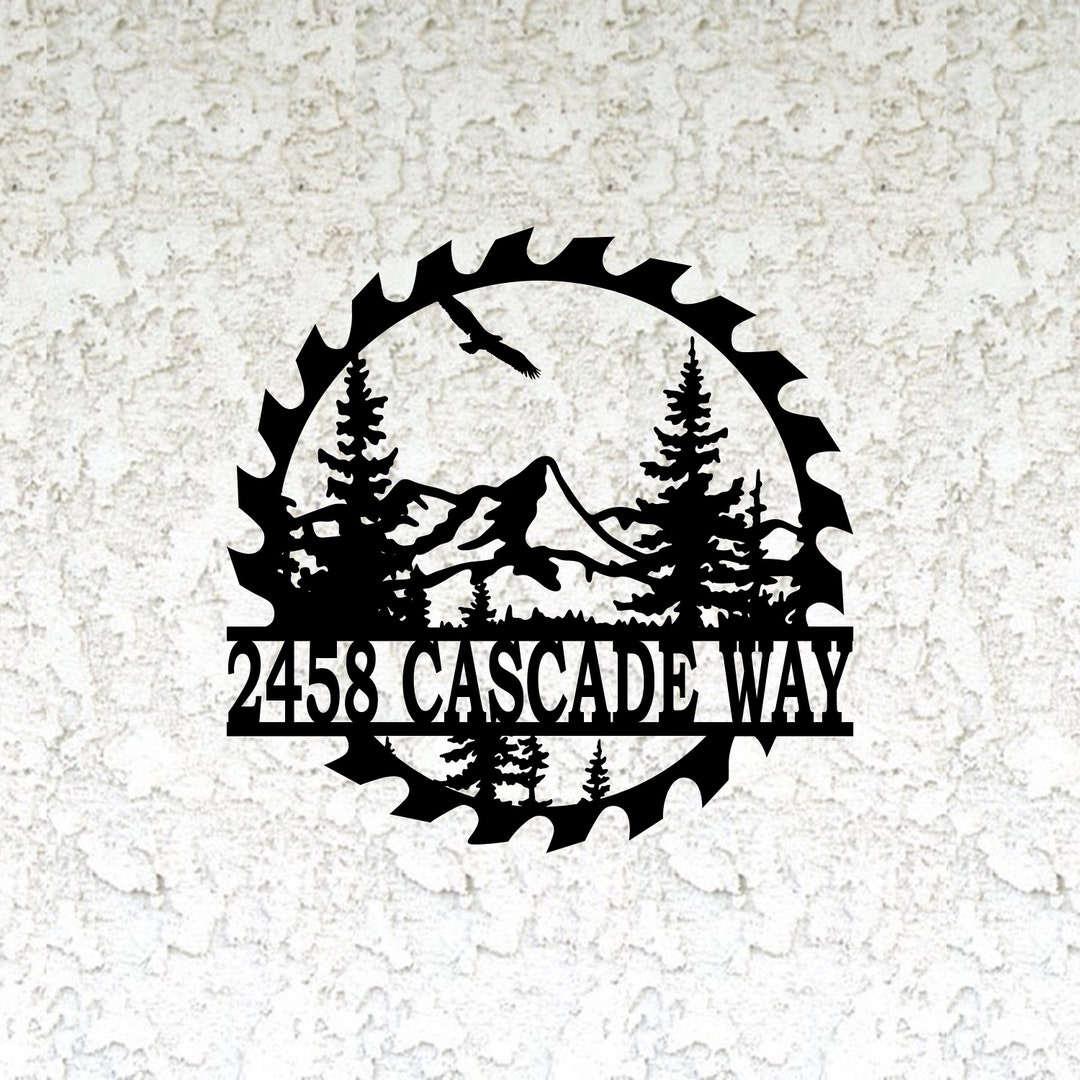 Mountain Pine Tree Address Sign - Personalized Address Metal Sign ...