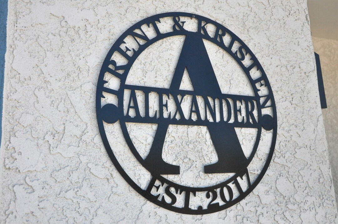 Personalized Monogram Letter - Personalized Name Metal Sign - Custom ...