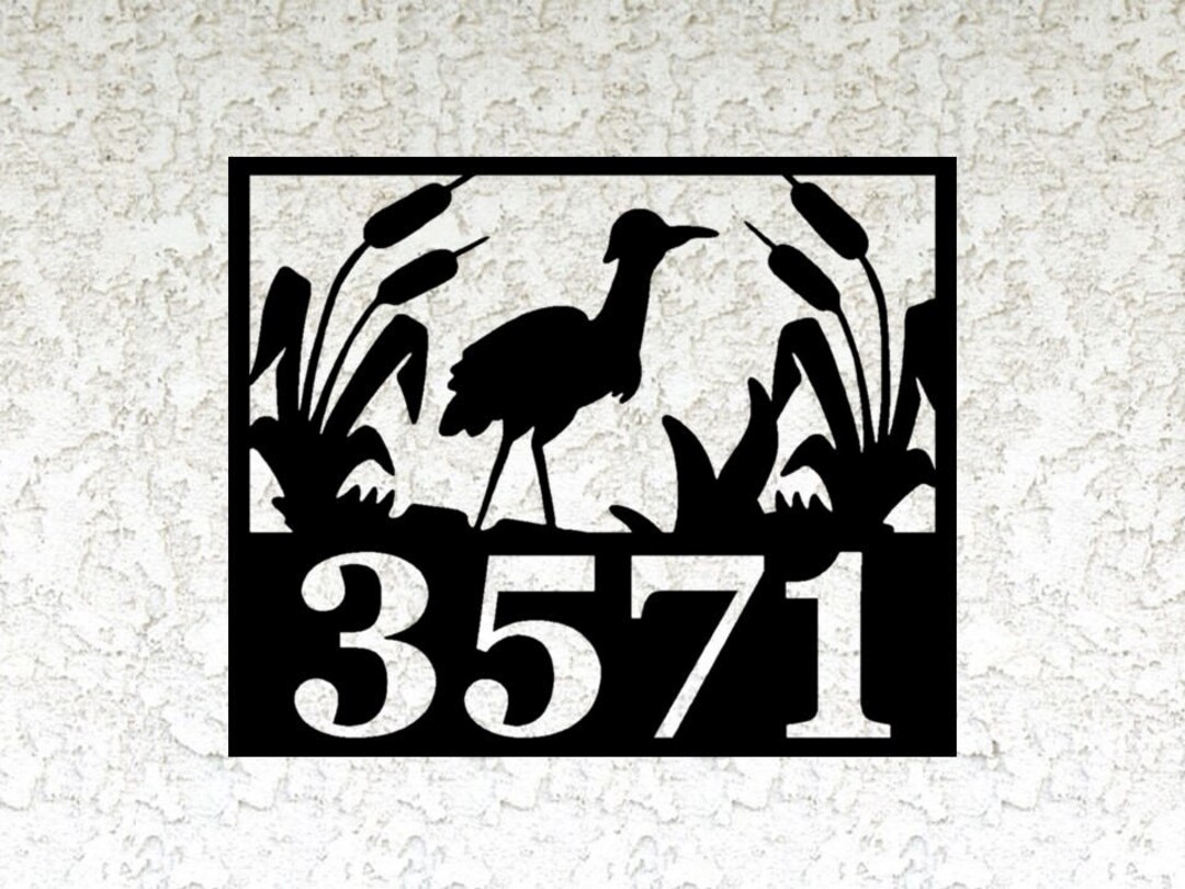 Egret - Great Blue Heron - Sandhill Crane Address Sign - Personalized ...