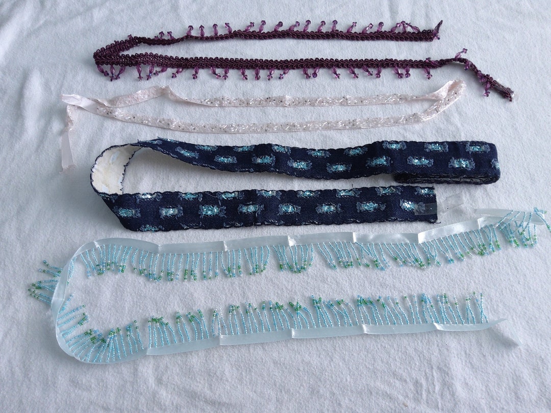 Beaded Trim 3 Denim Trim With Glitter 1 - Etsy