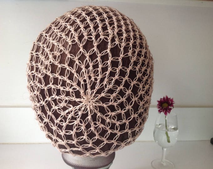 1800's Civil War Victorian Beige Snood With Pearls Hair Net Handmade ...
