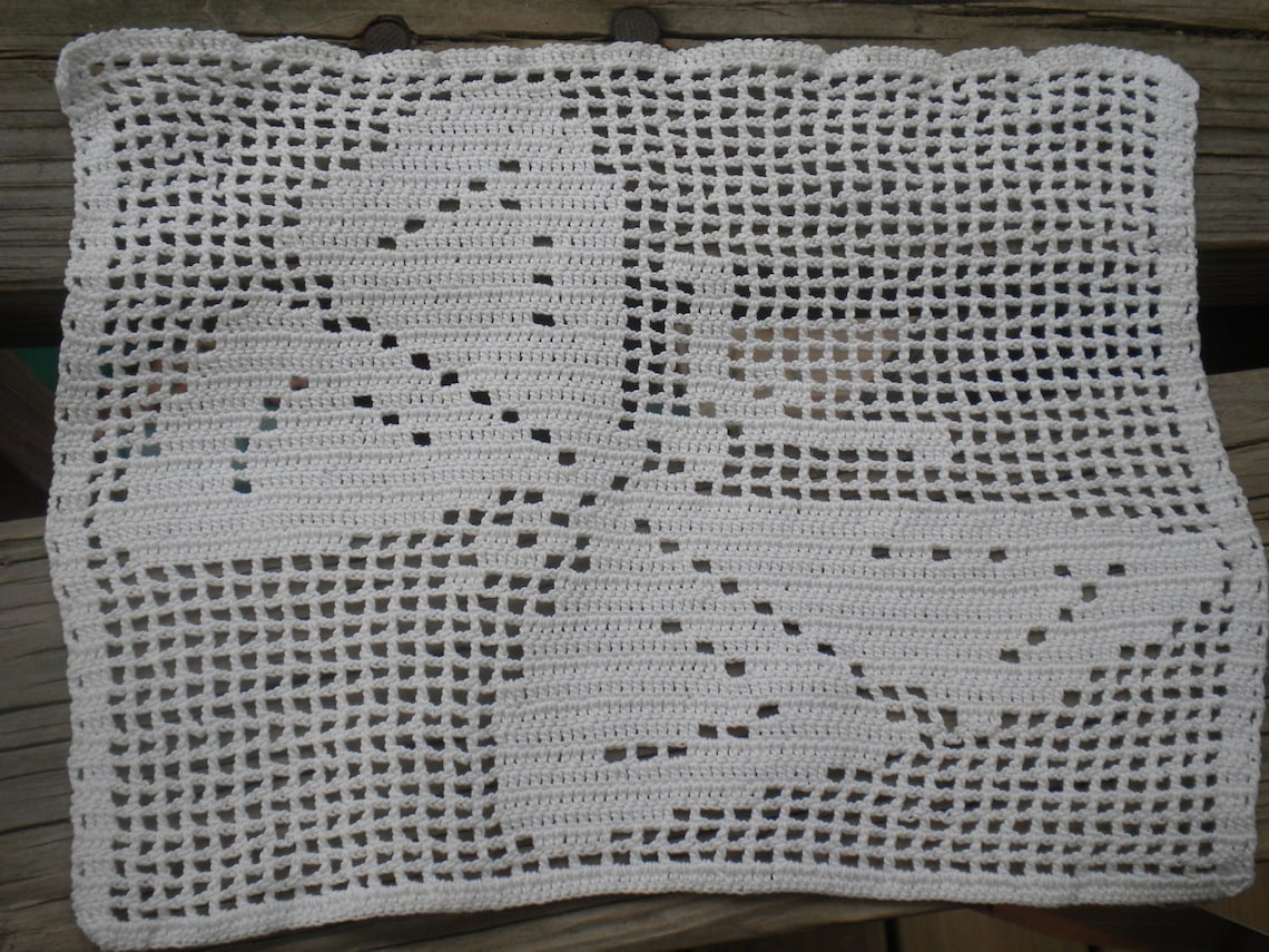 Filet Crochet butterfly Set of 2 - Etsy