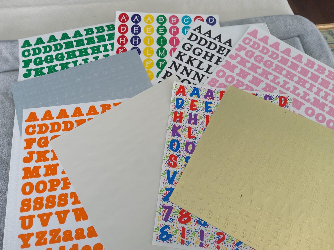 Letters, Numbers, Symbols Mixed Colors Sticker Lot 9 Complete Sheets - Etsy