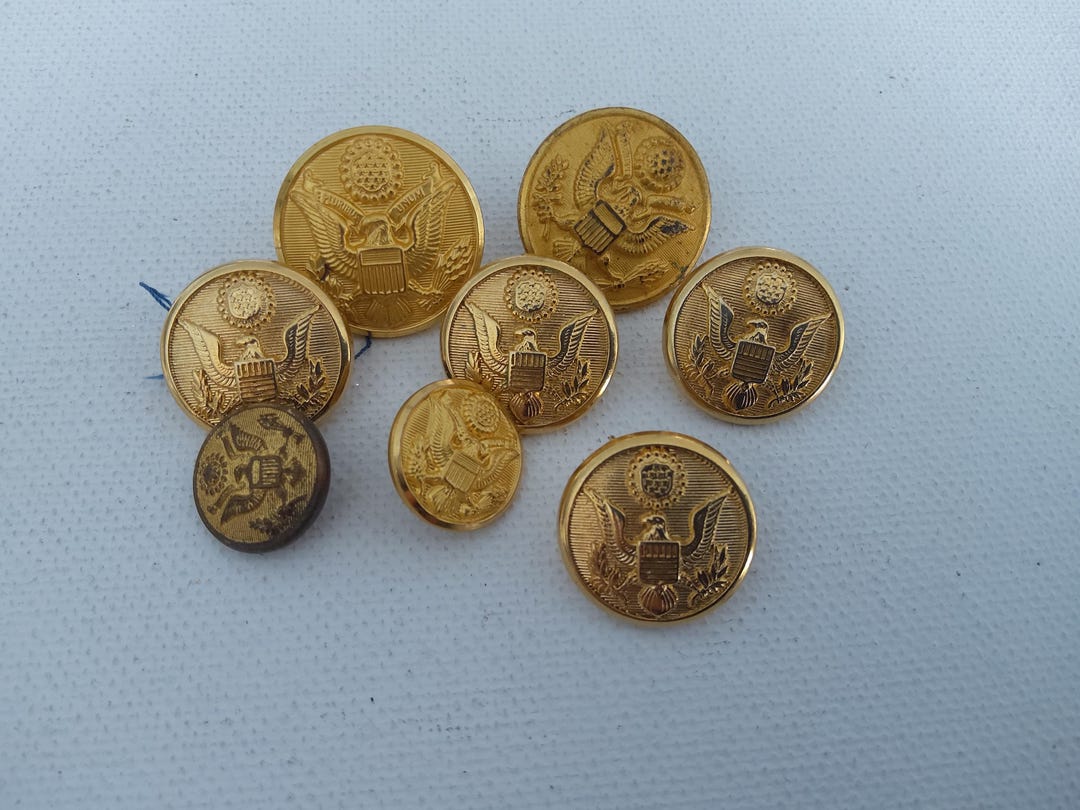 Military Gold Uniform Buttons (8) - Etsy