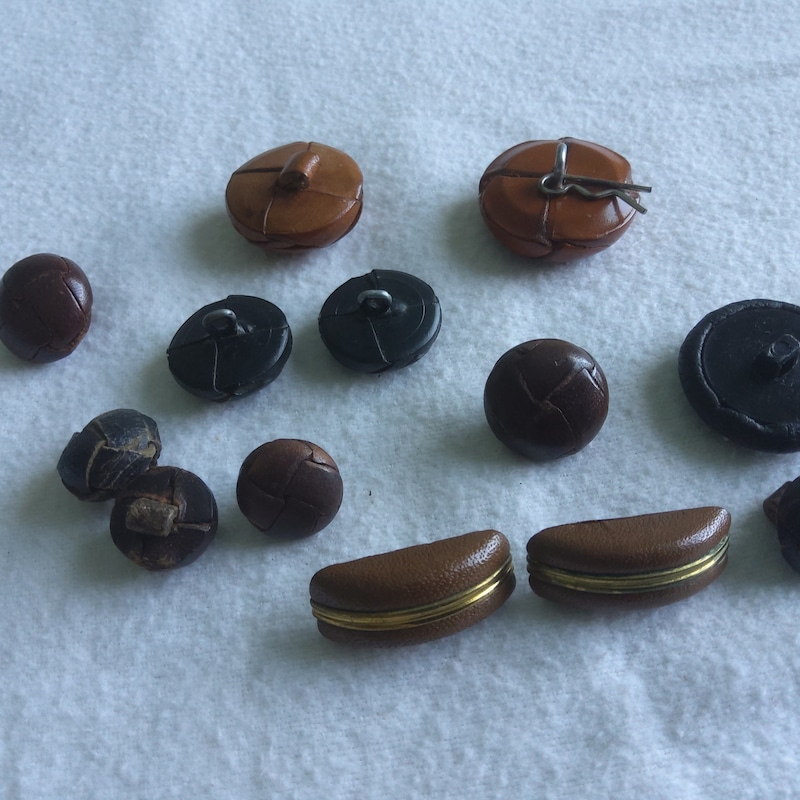 Faux Leather Buttons - Etsy