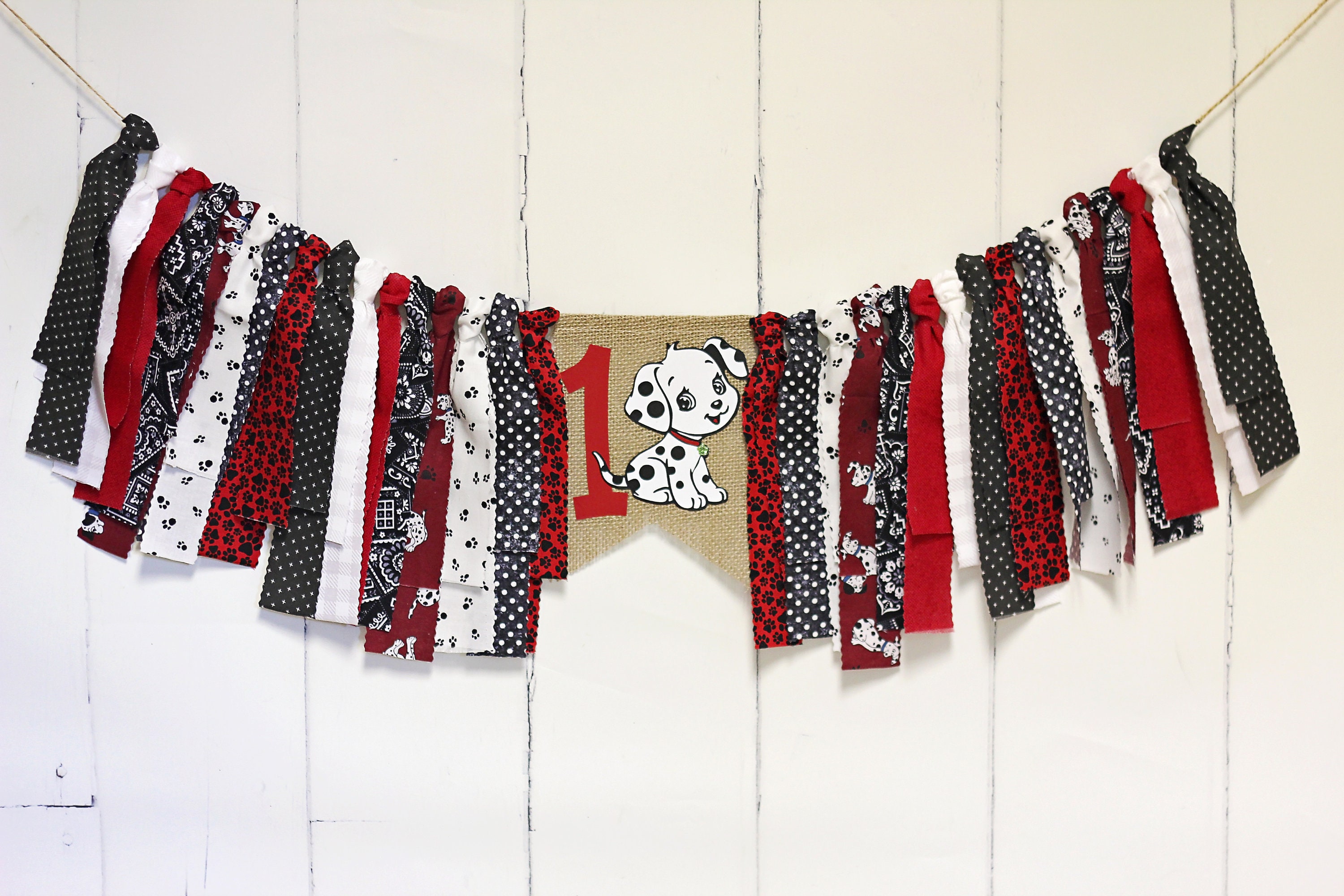 Dalmatian High Chair Banner Dalmatian Birthday Banner First | Etsy