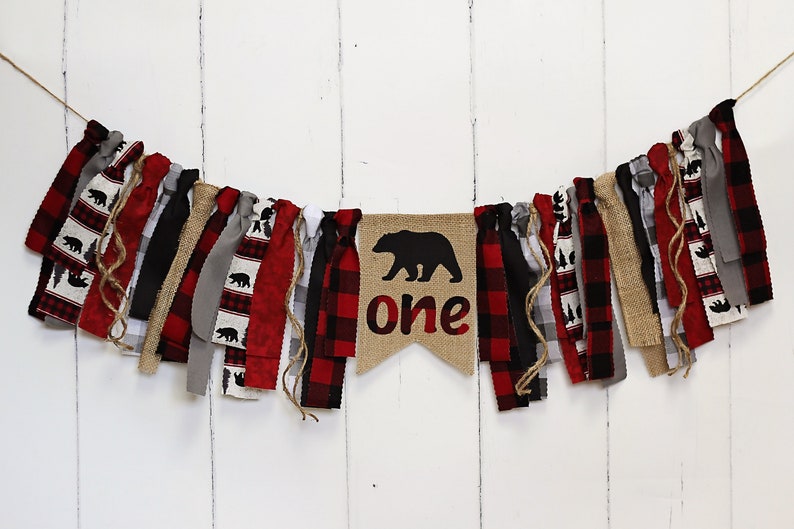 Lumberjack Buffalo Plaid High Chair Banner Lumberjack 1st - Etsy