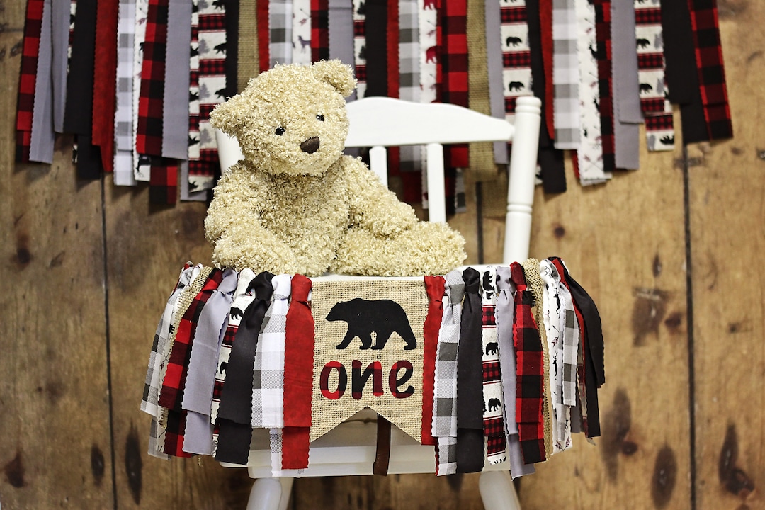 Lumberjack Buffalo Plaid High Chair Banner, Lumberjack 1st Birthday ...
