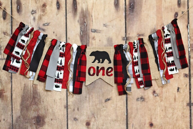 Lumberjack Buffalo Plaid High Chair Banner Lumberjack 1st - Etsy