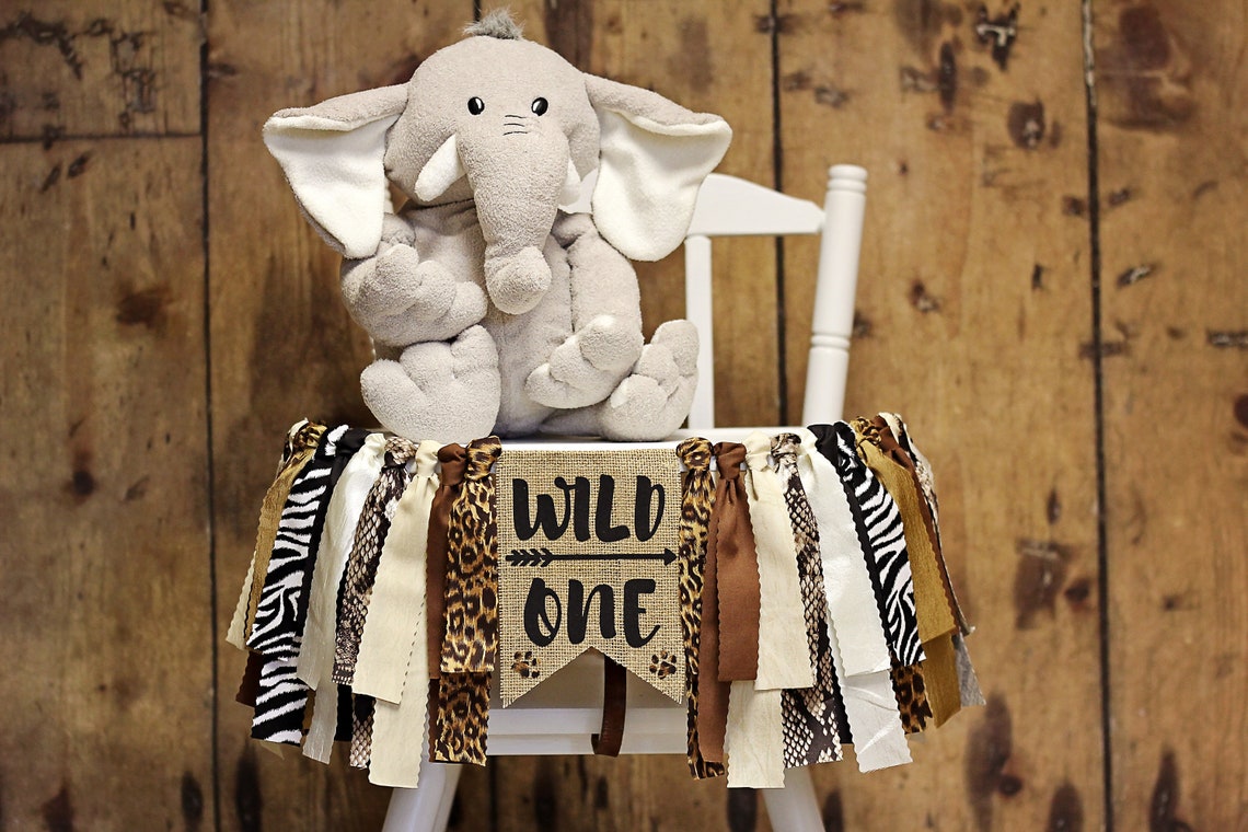 Wild One High Chair Banner Animal Print High Chair Banner | Etsy