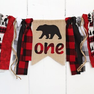 Lumberjack Buffalo Plaid High Chair Banner, Lumberjack 1st Birthday ...