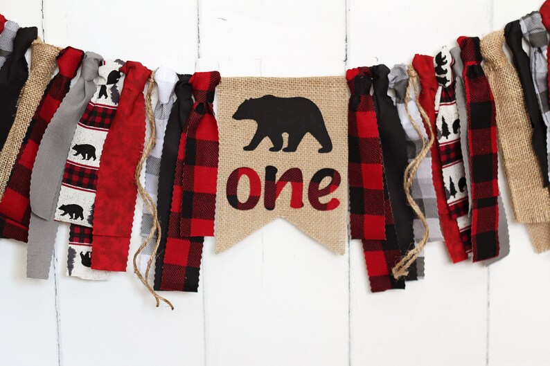 Lumberjack Buffalo Plaid High Chair Banner Lumberjack 1st - Etsy