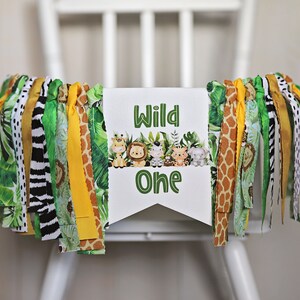 Jungle Safari 1st Birthday Banner, Jungle Animal High Chair Banner ...