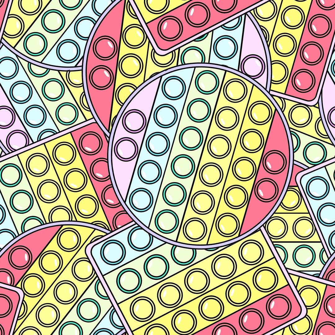Fidget Popper Seamless Fabric Paper Craft Pastel Design Print Pattern ...