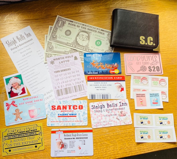 Santa's Lost Wallet Licence & Cards Accessories Kit New | Etsy
