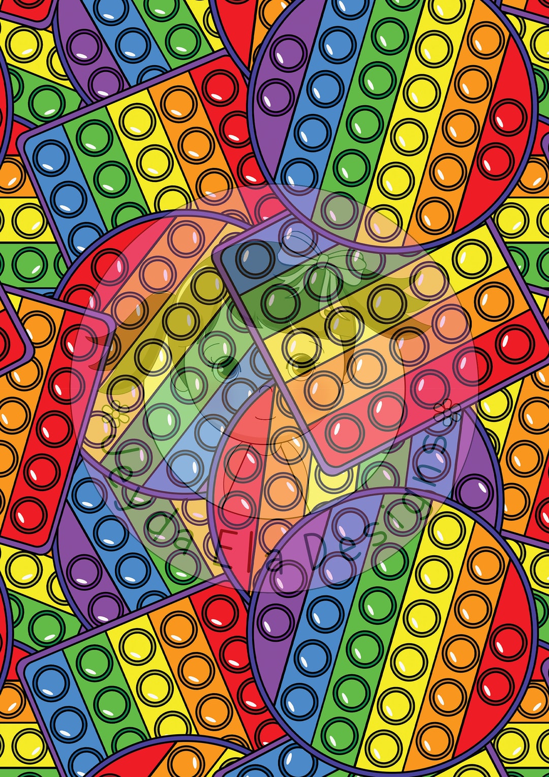 Fidget Popper Seamless Fabric Paper Craft Design Print Pattern File ...