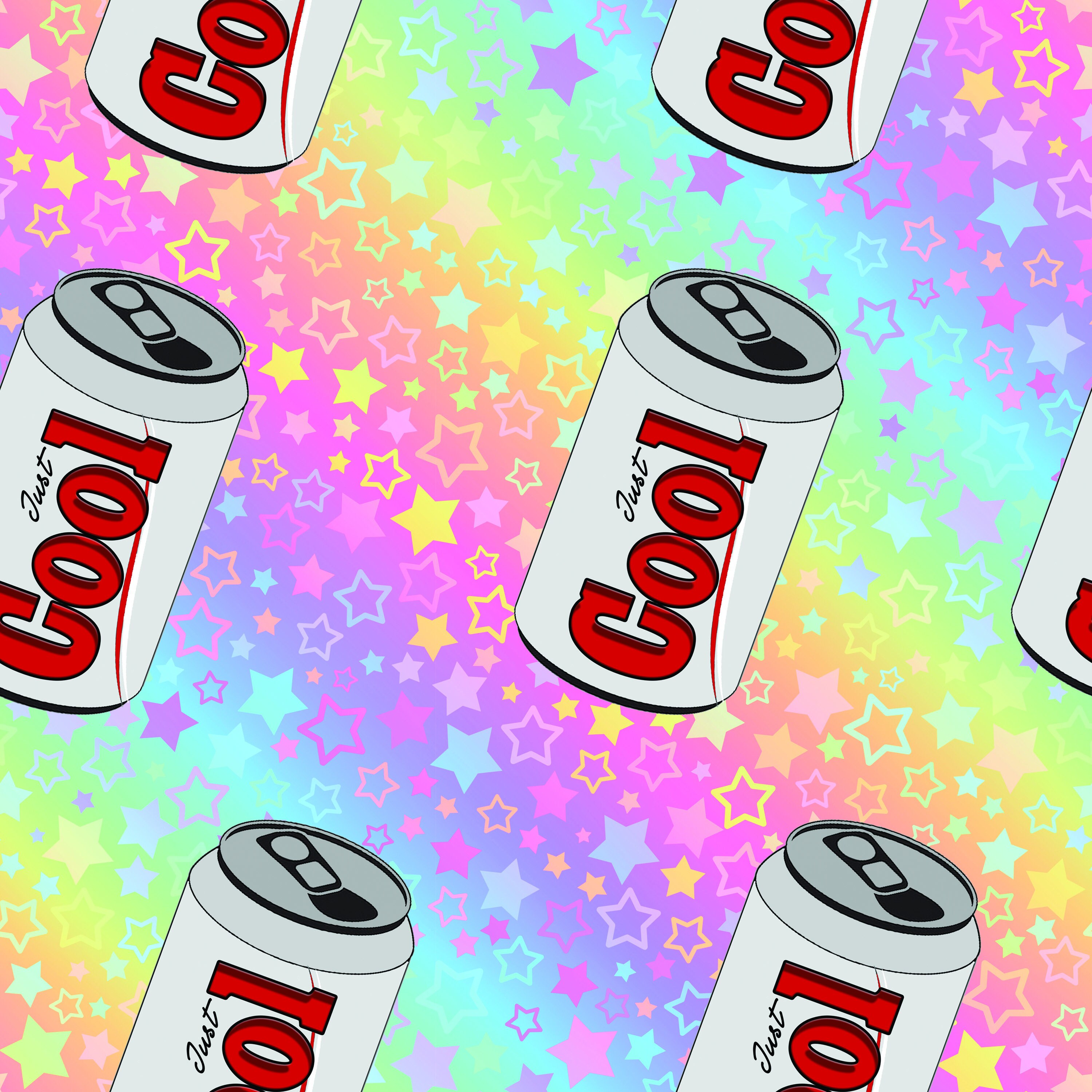 Cool soda can rainbow seamless fabric paper craft design file | Etsy