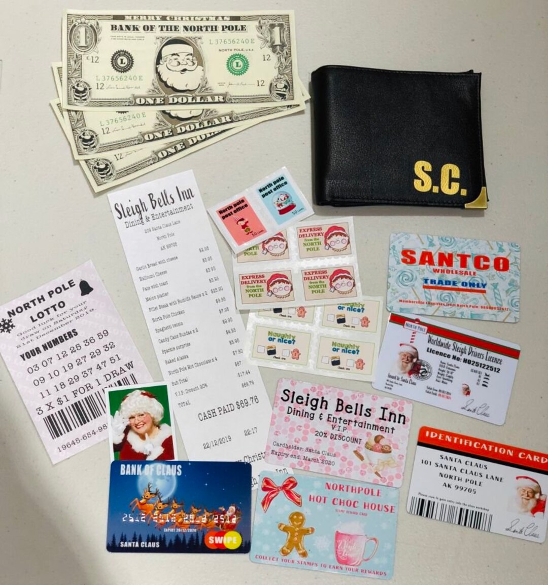 Santa's Lost Wallet, Licence & Cards Accessories Kit - Etsy UK