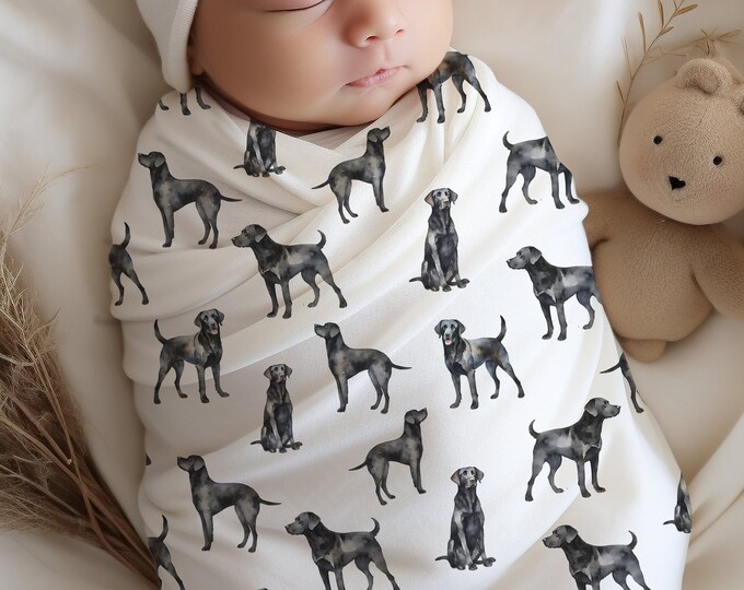 Personalized Black Lab Baby Blanket - Black Labrador Blanket - Girl Dog ...