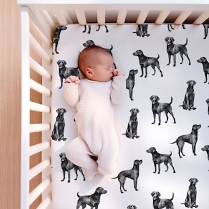 Black Lab Standard Fitted Crib Sheet. Dog Nursery. Dog Lover Baby ...