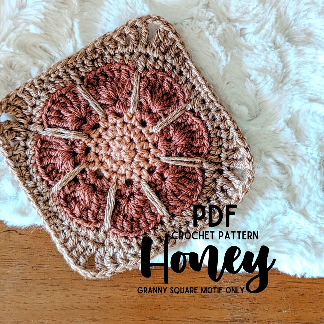 Honey Granny Square Motif Only Pattern | Crochet Pattern | Modern ...