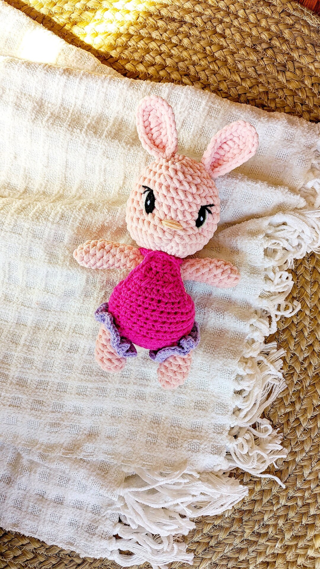Mini River Bunny Crochet Plush Granny Square Top Bunny Crochet Bunny ...