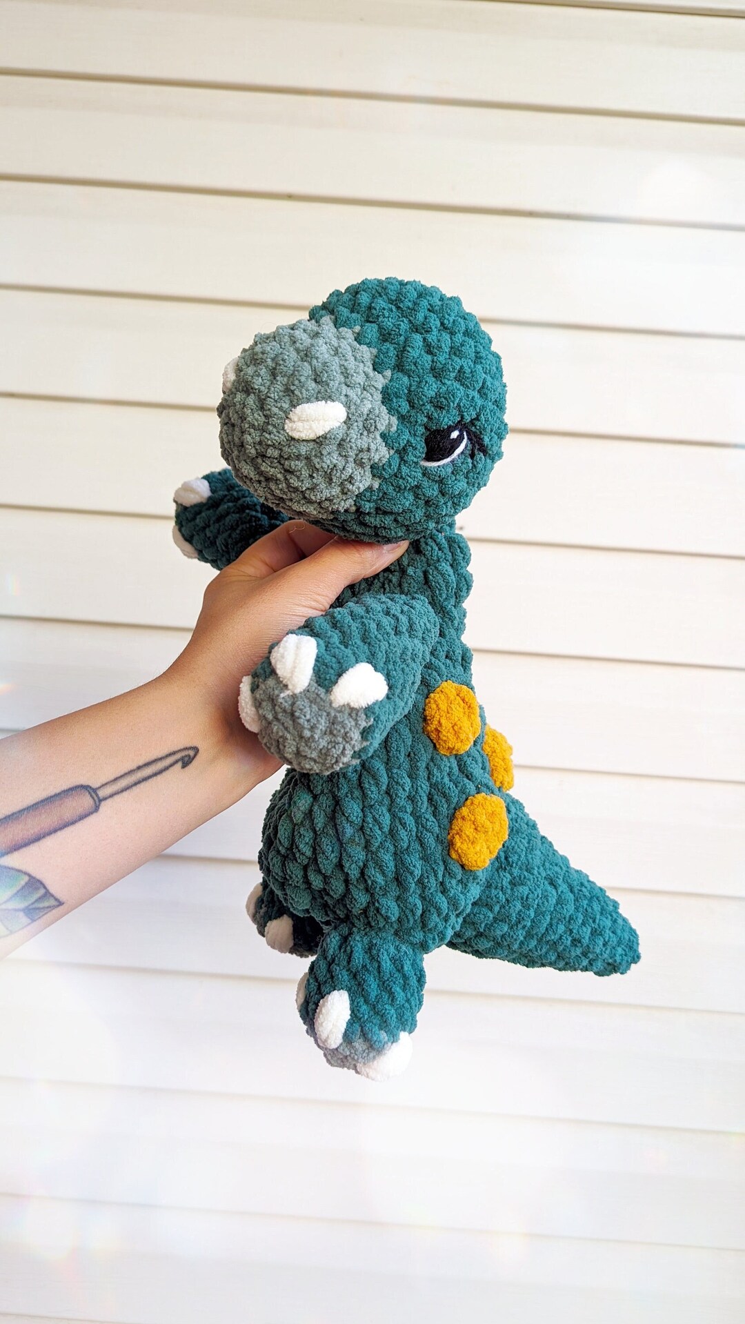 Dani the Dino unstuffed Crochet Lovey Hybrid Crochet Plush Lovey ...