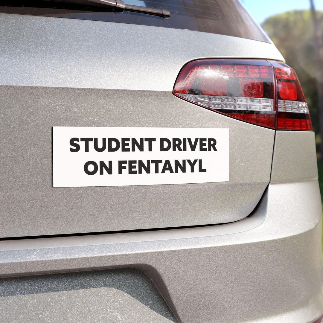 Humorous Student Driver Car Magnet - Funny, Car Decor, Driver Safety ...
