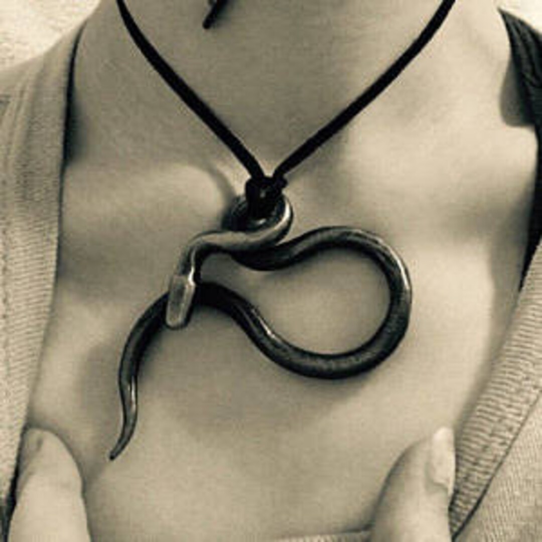 Black Iron,snake Pendant,steampunk,serpent Necklace - Etsy