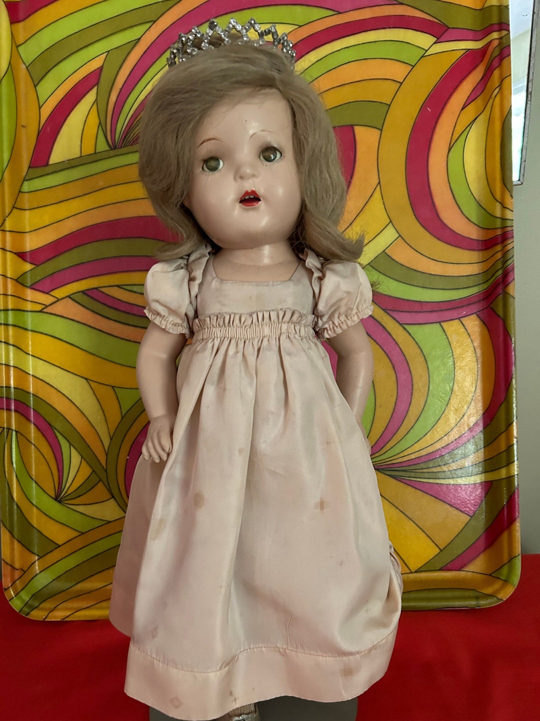 Vintage 1930’s Composition Madame Alexander 18 Inch Doll With Tiara ...