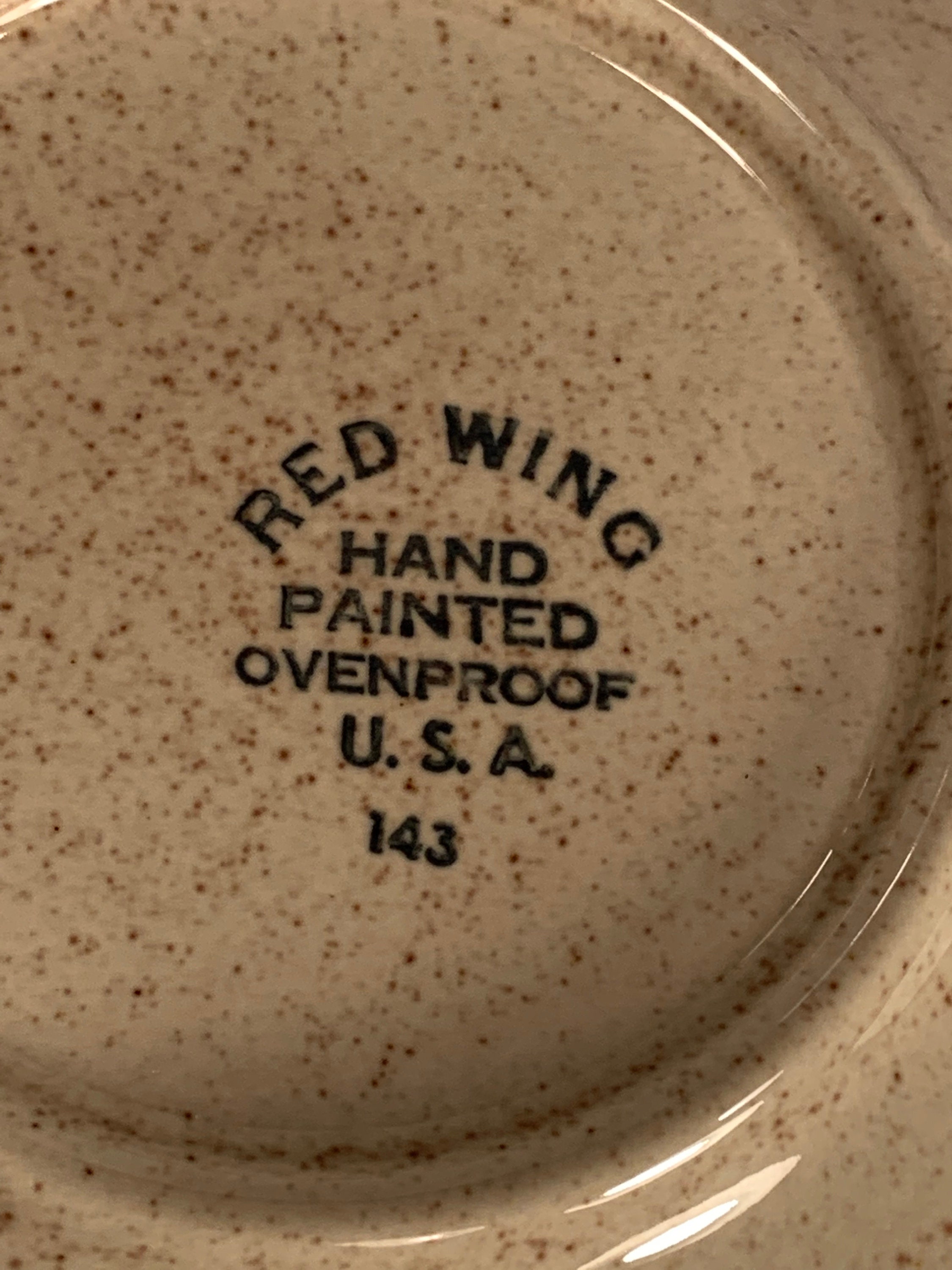 Vintage Red wing pottery Bob White quail vegetable bowl ** has flaws ...