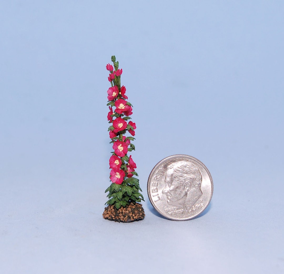 1:48 Scale 1/4 Inch Scale Dollhouse Miniature-hollyhock - Etsy