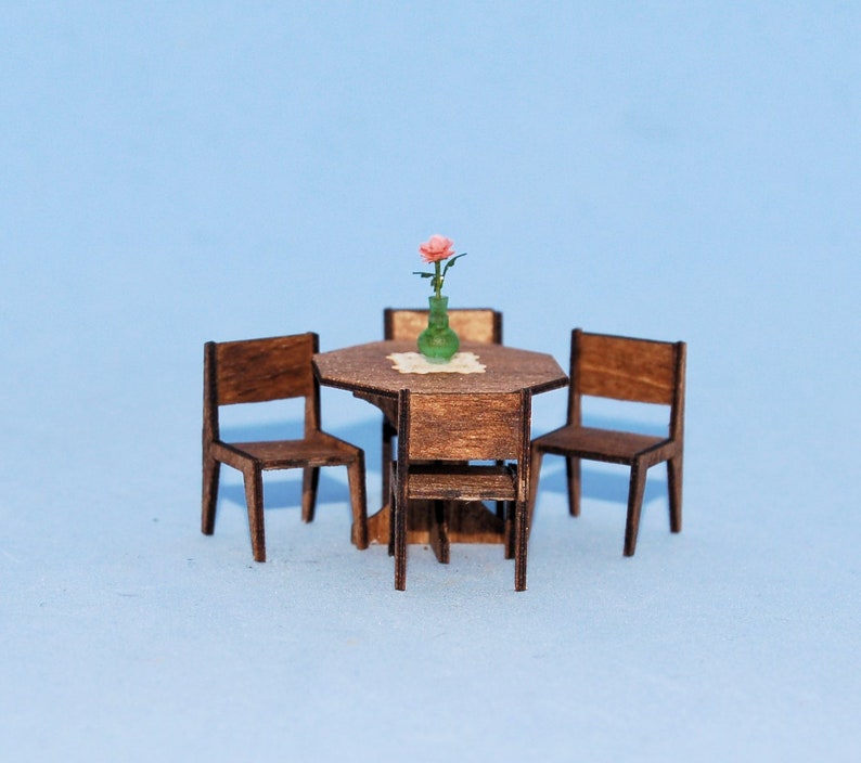 1:48 Scale 1/4 Inch Scale Miniature-octagonal Table and - Etsy