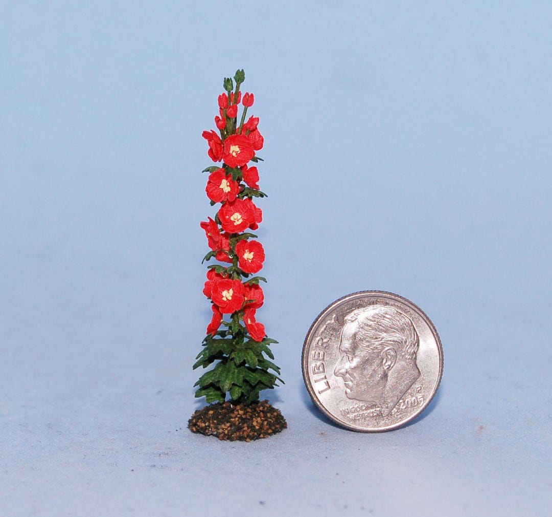 1:48 Scale * 1/4 Inch Scale Dollhouse Miniature-hollyhock - Etsy