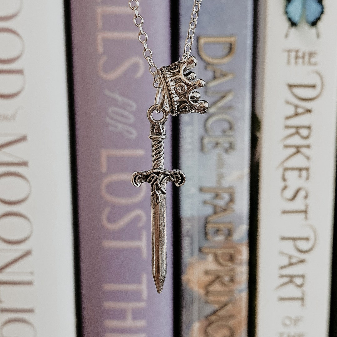 Bookish Sword Crown Necklace - Etsy