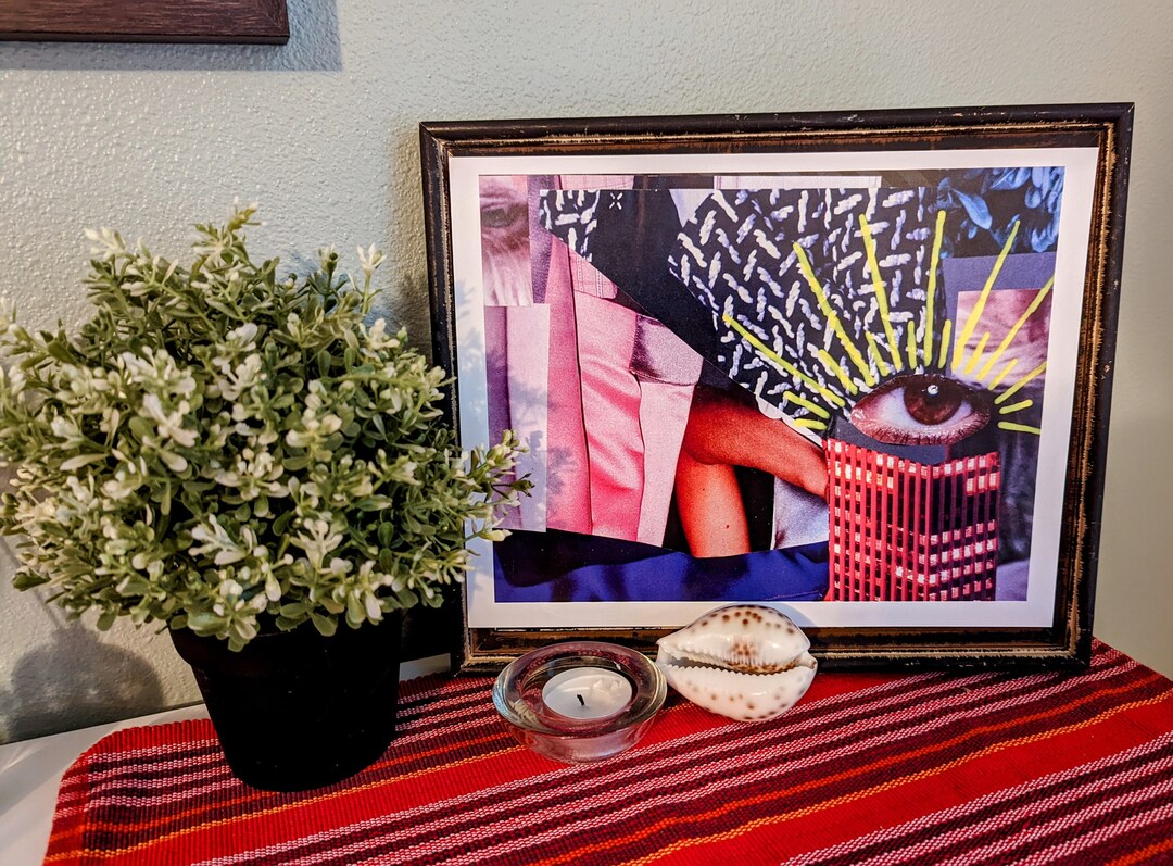 All Seeing Art Print New Age Art Eclectic Art Mixed Media Collage Small ...