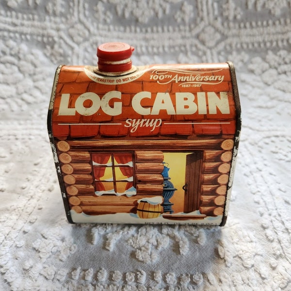 Log Cabin Syrup Tin - Etsy