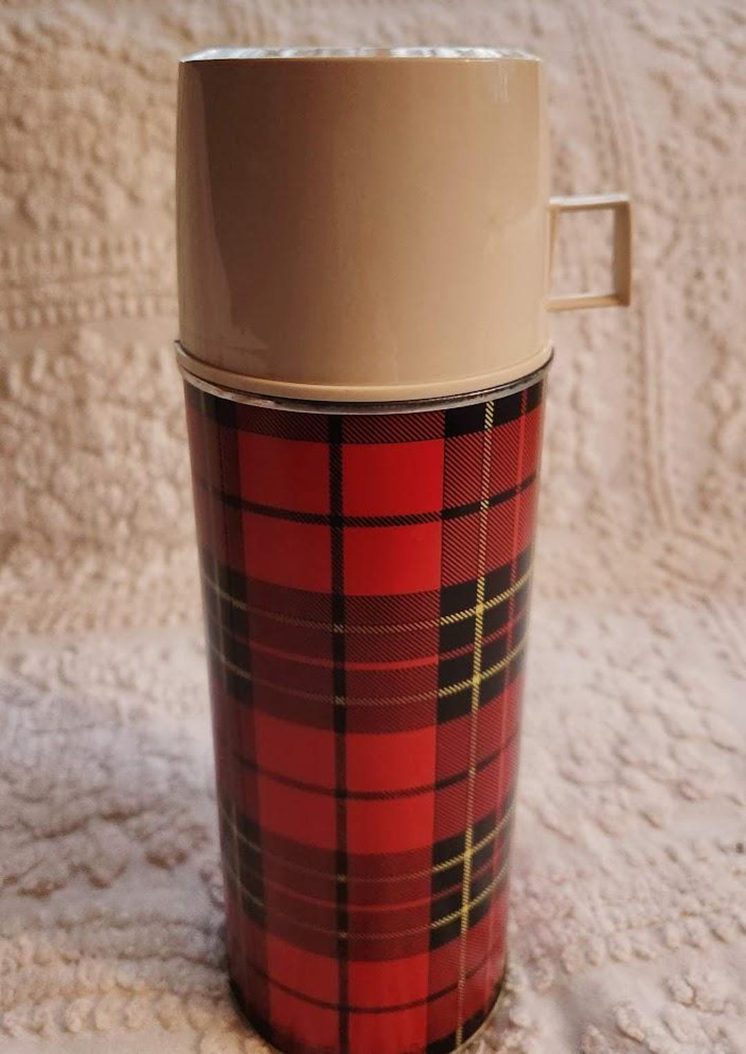 Vintage Red Tartan Plaid Thermos - Etsy