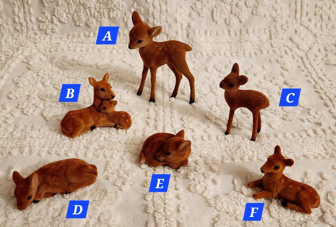 Miniature Flocked Deer / Fawn - Etsy